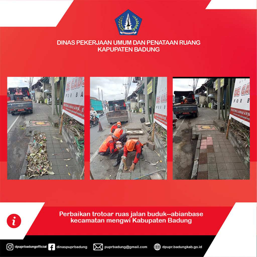 Perbaikan trotoar ruas jalan buduk--abianbase kecamatan mengwi ...