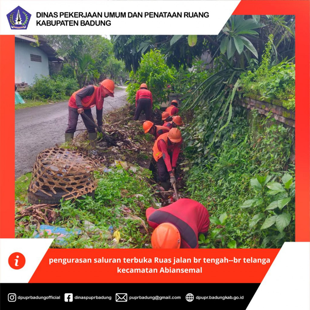 pengurasan saluran terbuka Ruas jalan br tengah--br telanga kecamatan ...